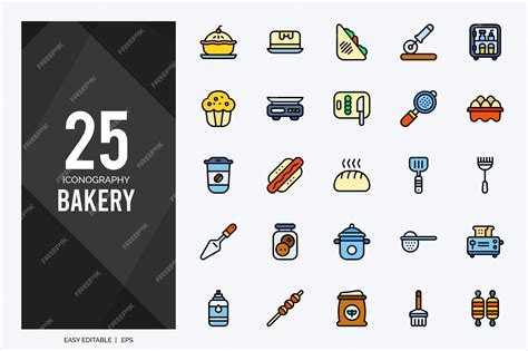 Premium Vector 25 Bakery Lineal Color Icons Pack Vector Illustration