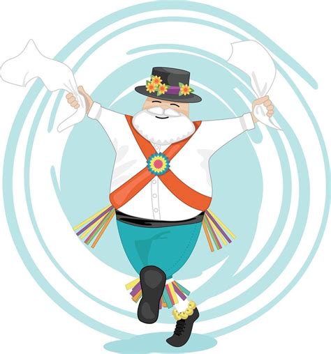 Ilustración De Un Bailarín Morris Inglés Tradicional 13280469 Vector En