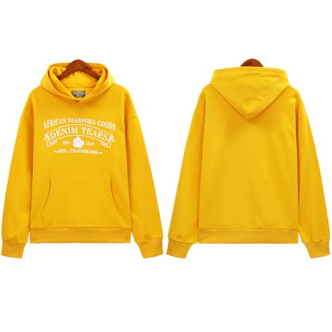 跨境外贸denim Tears 美系木棉花发泡印花情侣款宽松加绒连帽卫衣 阿里巴巴