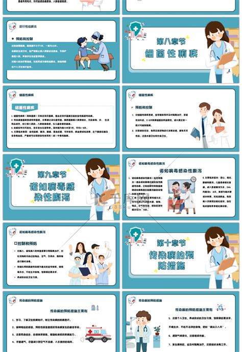 蓝色卡通预防春夏传染病医疗知识宣传pptppt模板免费下载 Ppt模板 千库网