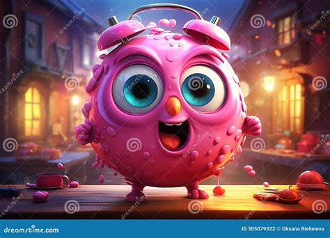 Cartoon Alarm Clock With Funny Face Stock Illustration Illustration