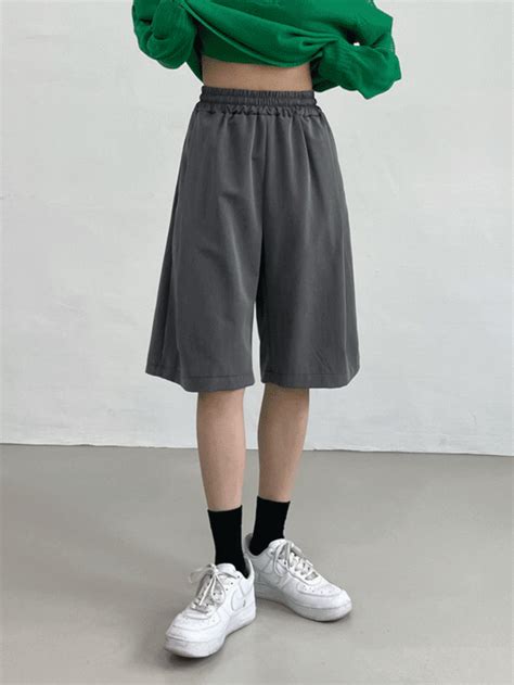 인챈트미 [summer] 문 밴딩 버뮤다 와이드 슬랙스 3c