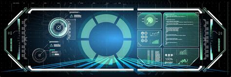 Futuristic Control Panel Displaying Data Analysis And Graphical User Interface Elements In A