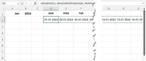 Create A Calendar In Excel With A One Line Dynamic Array Formula