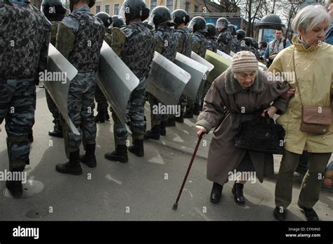 Riot Police Omon Arresting Participants Of The `dissenters` March In St