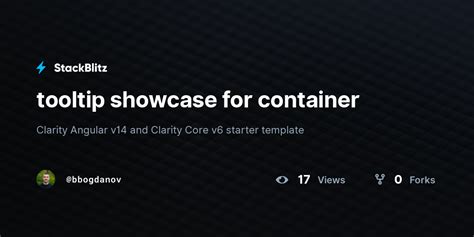 Tooltip Showcase For Container Stackblitz