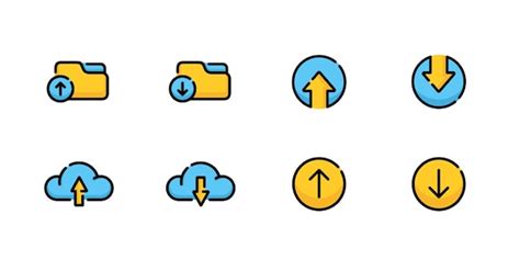 premium vector upload and download vector set