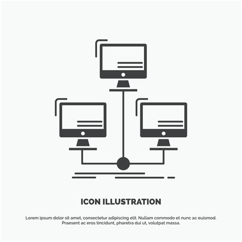Database Distributed Connection Network Computer Icon Glyph Vector