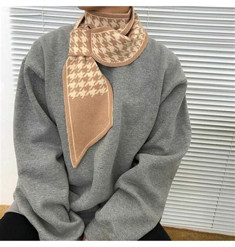 하운드투스 체크 쁘띠 니트 머플러 2color 티몬