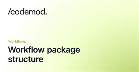 workflow package structure
