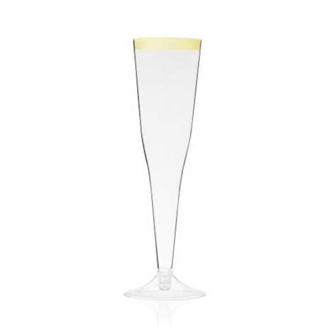 Plastic Gold Rimmed Champagne Flutes By True 1 Kroger