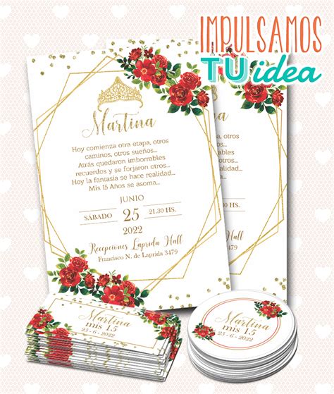 Diseño De Invitación Cumple De 15 con coronita martina para imprimir en