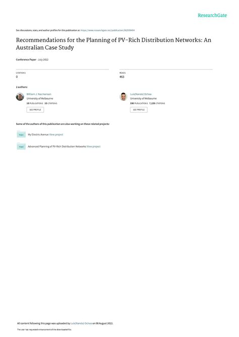 File 047 Recommendations For The Planning Of Pv Rich Distribution Networks An Australian Case