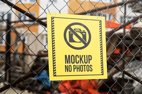 Premium Psd Sign Mockup On Wire Fence