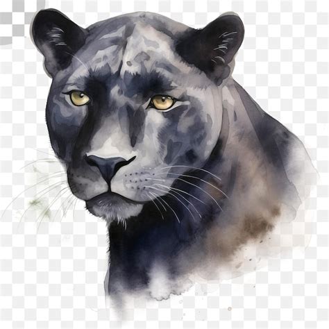 Premium Psd The Black Panther Watercolor Black Panther Png Download