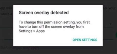 Android Fix Screen Overlay Error