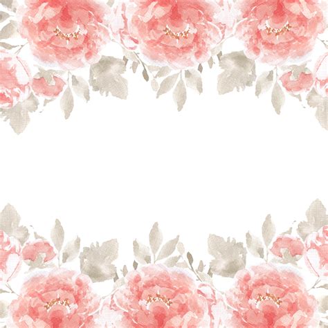 Marco De Flores Acuarela Rosa Naranja Vintage PNG Boda Floral Flor