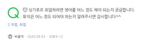Q 싱가포르 취업하려면 영어를 어느 정도 해야 되는지 궁금합니다 Journey Of David Choi