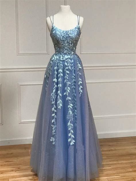 Backless Blue Lace Prom Dresses Open Back Blue Lace Formal Graduation
