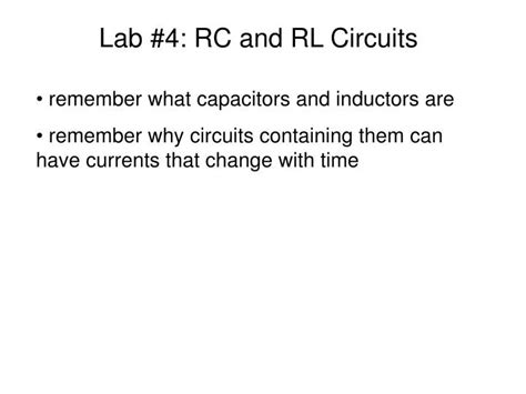 PPT Lab RC And RL Circuits PowerPoint Presentation Free Download ID