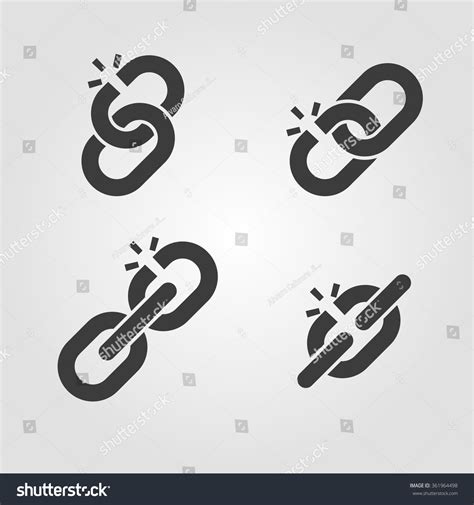 Broken Chain Link Icons Symbols Stock Vector Royalty Free 361964498 Shutterstock