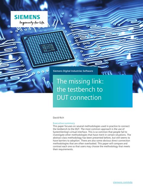 Siemens Eda Technical Paper The Missing Link The Testbench To Dut