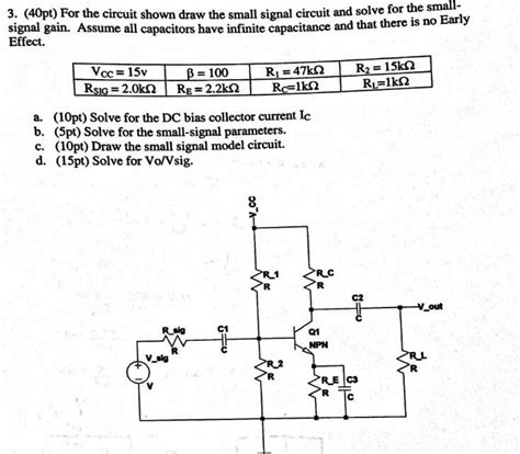Solved For The Circuit Shown Draw The Small Signal Circuit Chegg