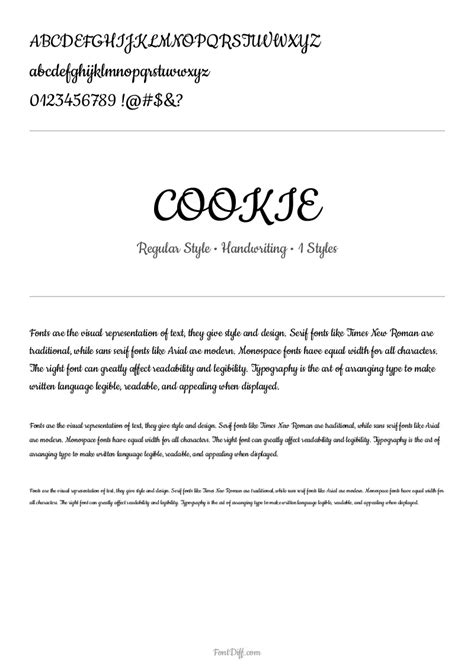 Cookie Font Style And Viewer