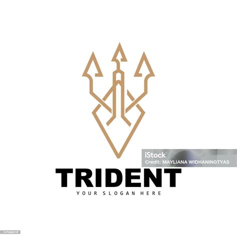 삼지창 포세이돈 해왕성의 벡터 매직 스피어 트리톤 킹 디자인 템플릿 아이콘 브랜드 일러스트레이션 로고에 대한 스톡 벡터 아트 및