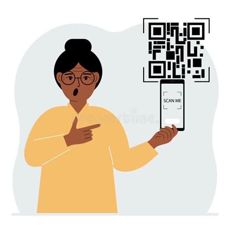 Woman Scan Qr Code Stock Illustrations 581 Woman Scan Qr Code Stock