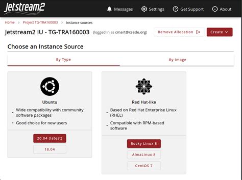 Creating An Instance Jetstream2 Documentation