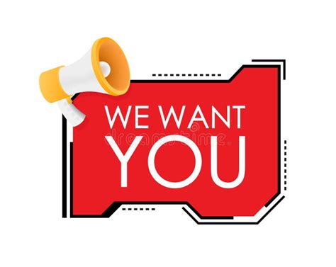Megaphone Hand Business Concept With Text We Want You Vector Stock