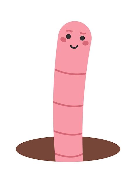 땅에서 기어 나오는 비 벌레 캐릭터 프리미엄 벡터