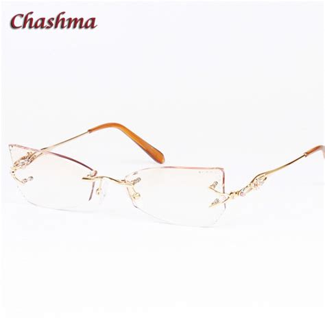 Chashma Brand Eyeglasses Tint Lenses Titanium Diamond Crystal Trimmed