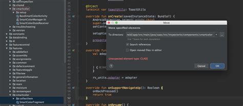 Refactoring Problem Unexpected Element Type Class When Refactor Move