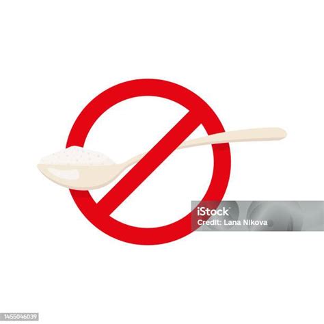무설탕 설탕 기호가 없습니다 다양한 종류의 달콤한 음식에 금지 또는 금지 표시의 그림 0명에 대한 스톡 벡터 아트 및 기타