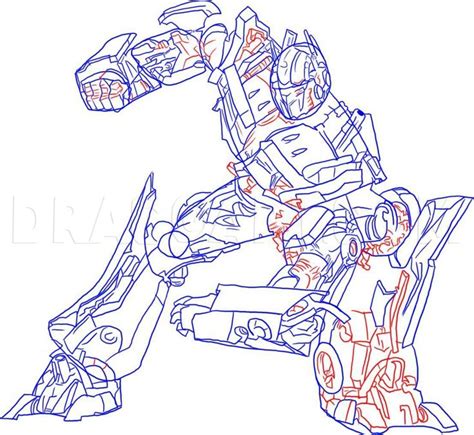 How To Draw Optimus Prime From Transformers Step By Step Drawing Guide By Dawn Dragoart