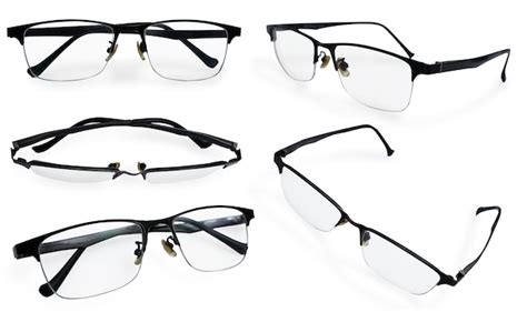 Premium Photo Set Collection Of Half Rim Frame Spectacles With Black