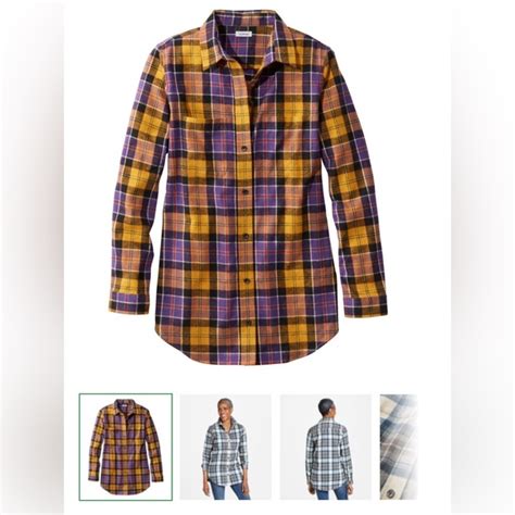 Ll Bean Tops Ll Bean Scotch Plaid Flannel Shirt Tunic Size M