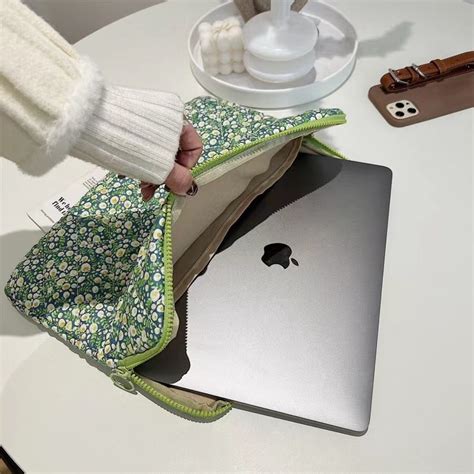 花朵圖案筆記本電腦內膽包內膽包 11 13 14 15 英寸保護套適用於 Macbook Ipad Pro 105 11 129 Air