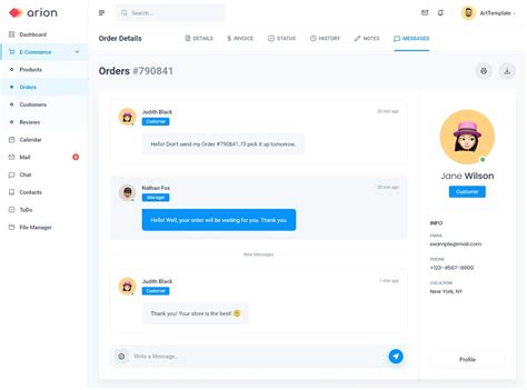 Arion Admin Dashboard UI Kit Adobe XD Template By ArtTemplate ThemeForest