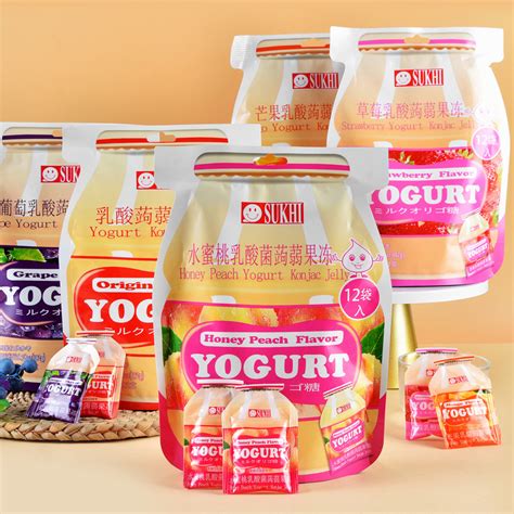 SUKHI乳酸菌蒟蒻果冻192克芒果味葡萄味草莓水蜜桃5种口味包邮 虎窝淘