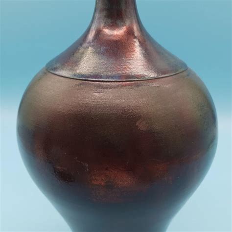 Vintage Raku Pottery Vase Signed By Artist