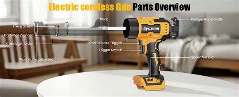Byczone Electric Caulking Gun Compatible With Dewalt 20v Max Battery