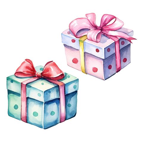 수채화 선물 상자 클립 아트 선물 상자 수채화 Png 일러스트 및 이미지 에 대한 무료 다운로드 Pngtree