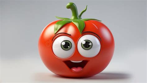 Caricatura Linda Comida De Tomate Vegetal Stock de ilustración
