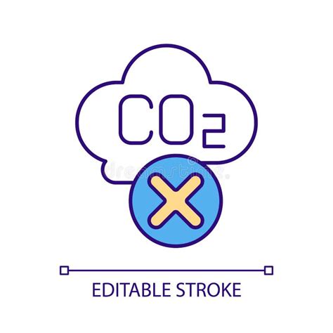 Reducir Las Emisiones De Carbono Icono De Color Rgb Ilustración Del