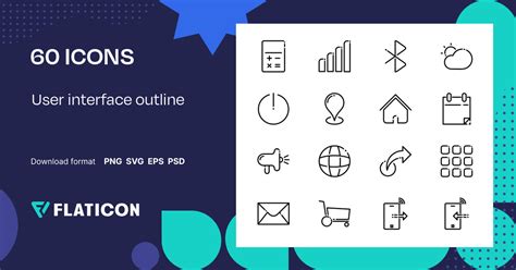 User Interface Outline Icon Pack Outline 60 Svg Icons