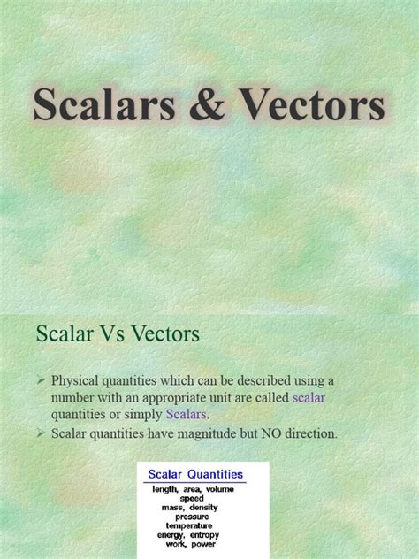 Scalars And Vectors Pdf Speed Euclidean Vector