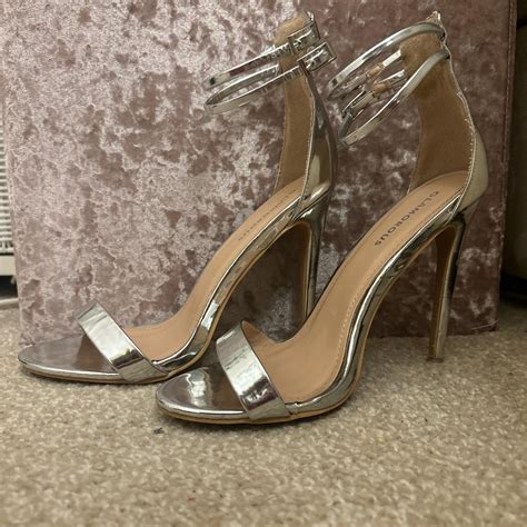 Silver Mirrored Style Stiletto Heels Glamorous Depop